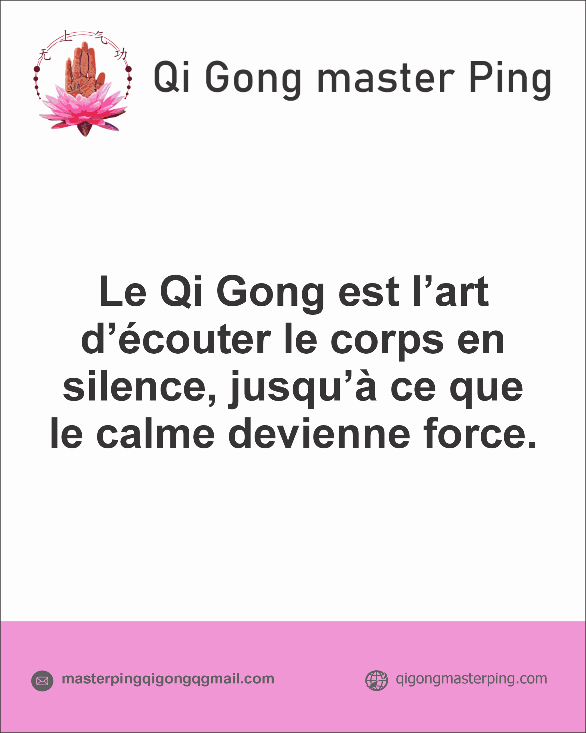 La force tranquille du Qi Gong - Master Ping